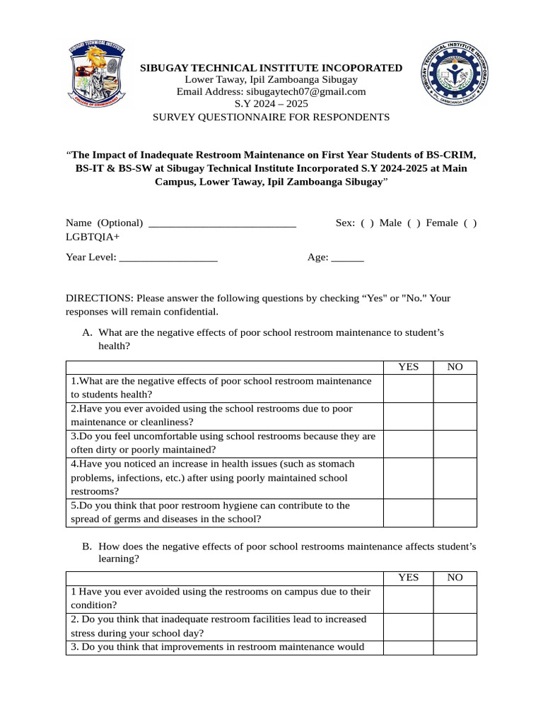 Survey Questionnaire | PDF