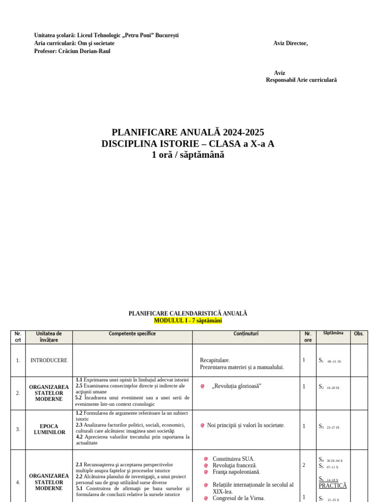 Planificare-cl-a-X-a-A | PDF