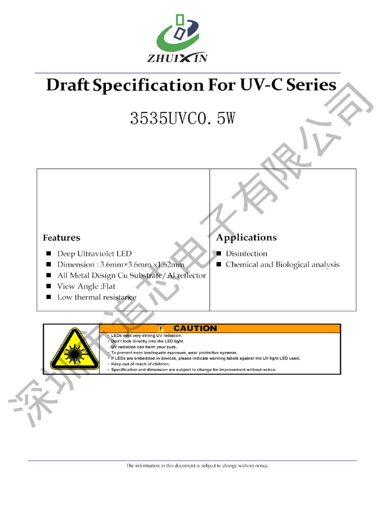 KSTL0527-UVC-LED-275nM-Half-Watt-Datasheet | PDF