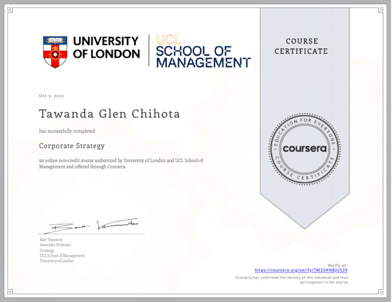 Corporate Strategy Certificate | PDF