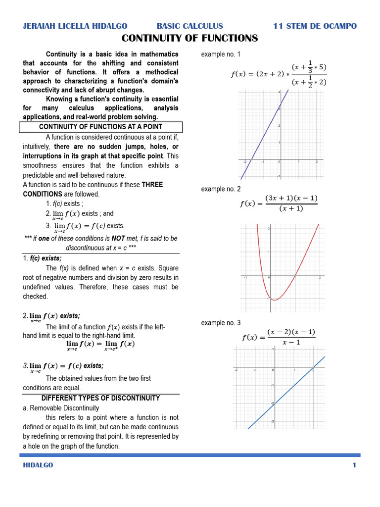 Continuity of Functions | PDF