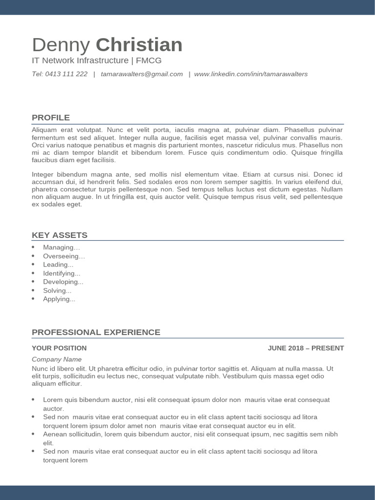 Resume Template Contemporary | PDF