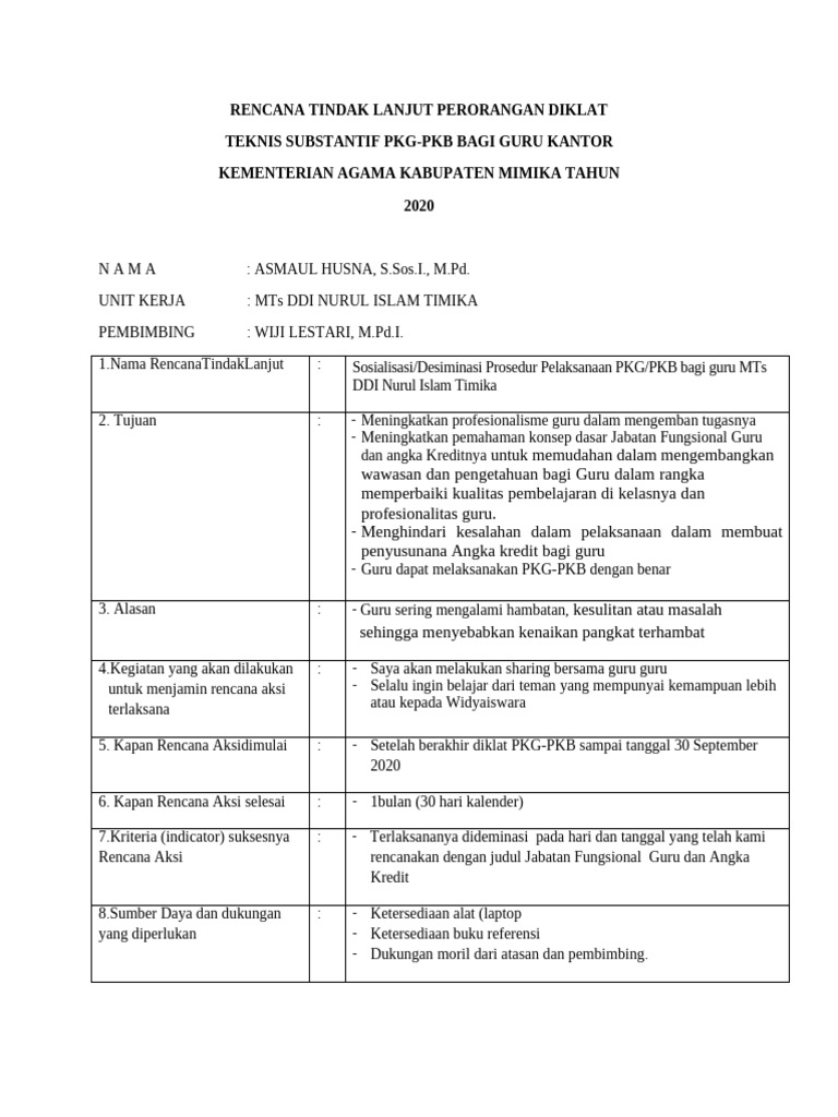 Blangko RTL Perorangan PKG-PKB | PDF