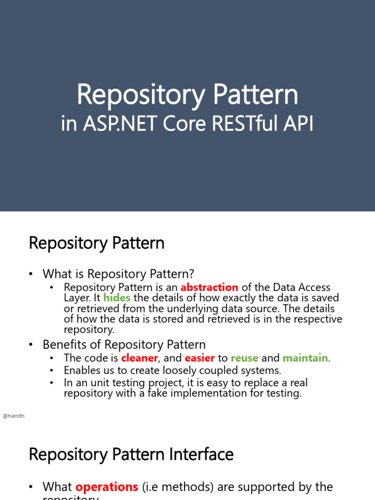 4 HIENLTH WebAPI FreeCourse RepositoryPattern | PDF