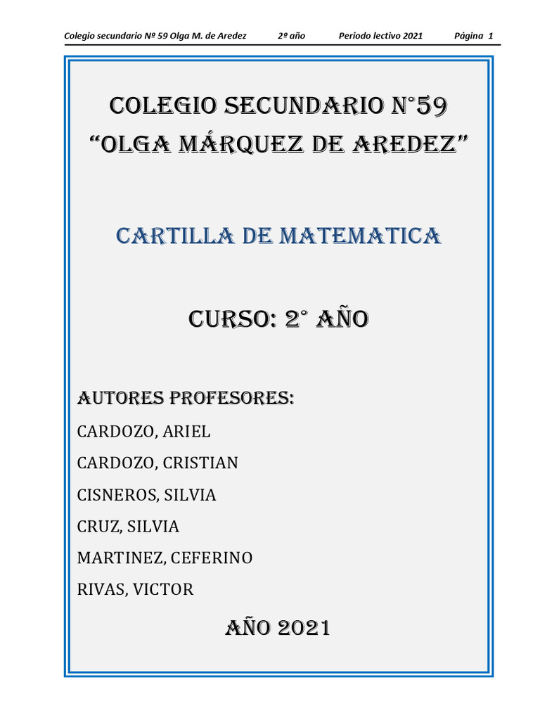 Cartilla de 2do Año (Bachiller Común) 2021 b | PDF