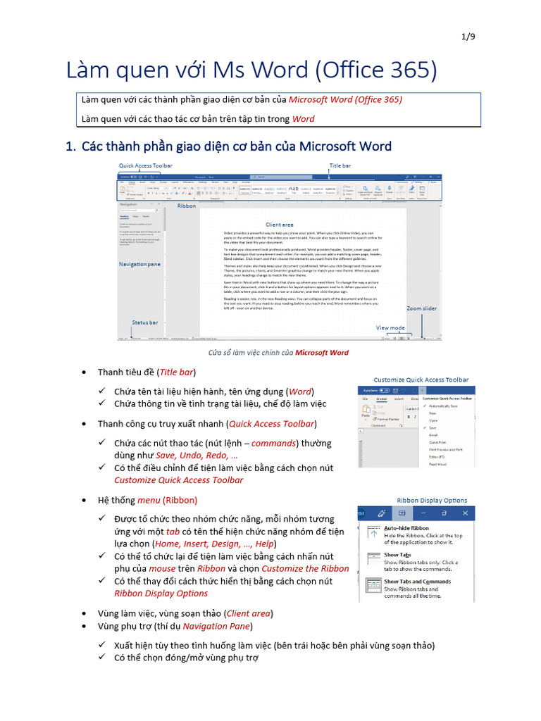 Word - 01a - Lam Quen Voi MsWord | PDF