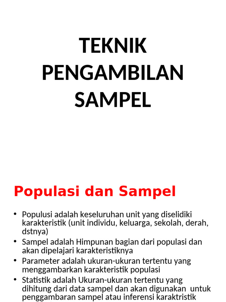 Teknik Sampling | PDF