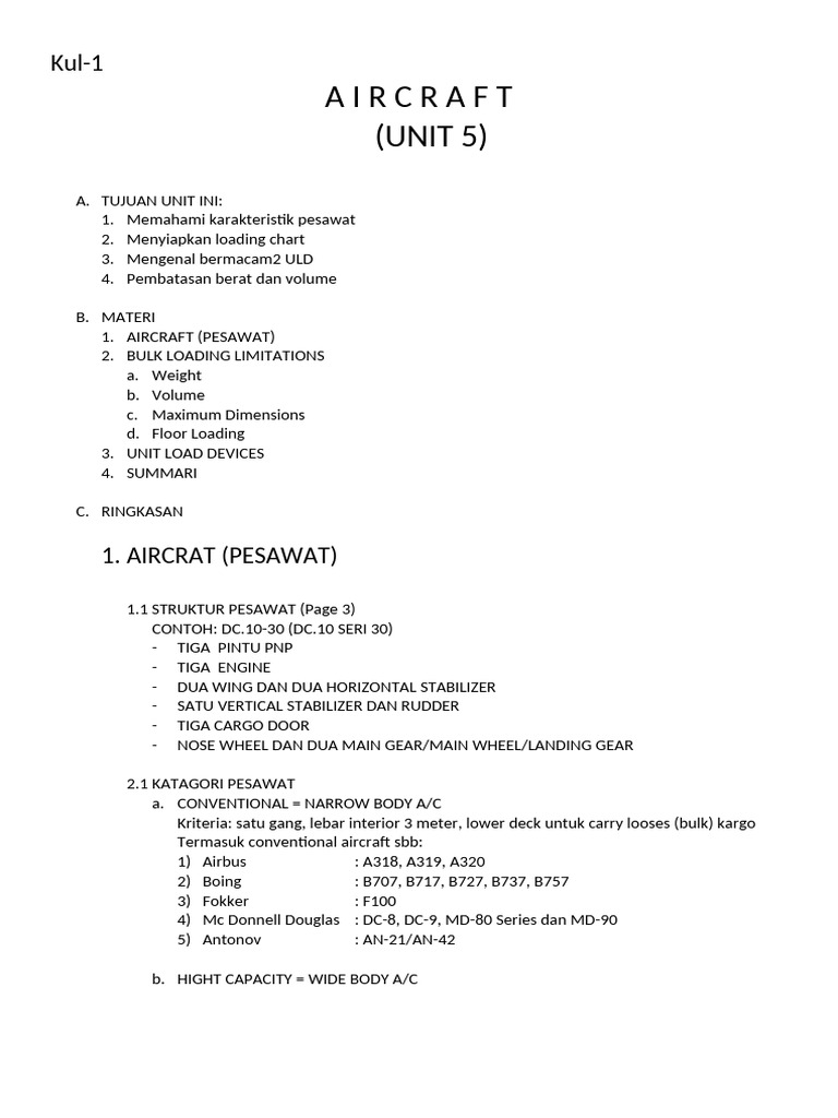 Kul-1-3 Aircraft (Unit 5) - For Merge | PDF
