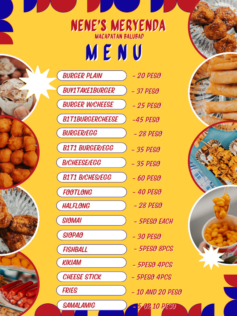 Yellow Blue Bold Typographic Filipino Local Street Food Menu - 20240912 ...