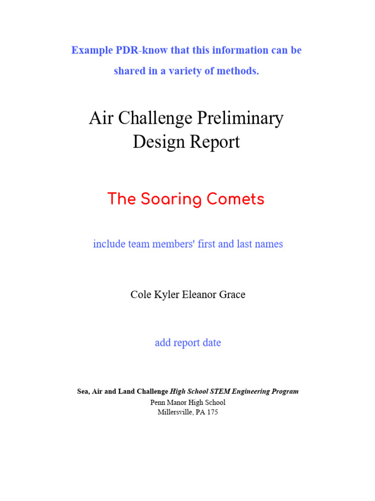 Air PDR Sample Adapted From PMHS | PDF