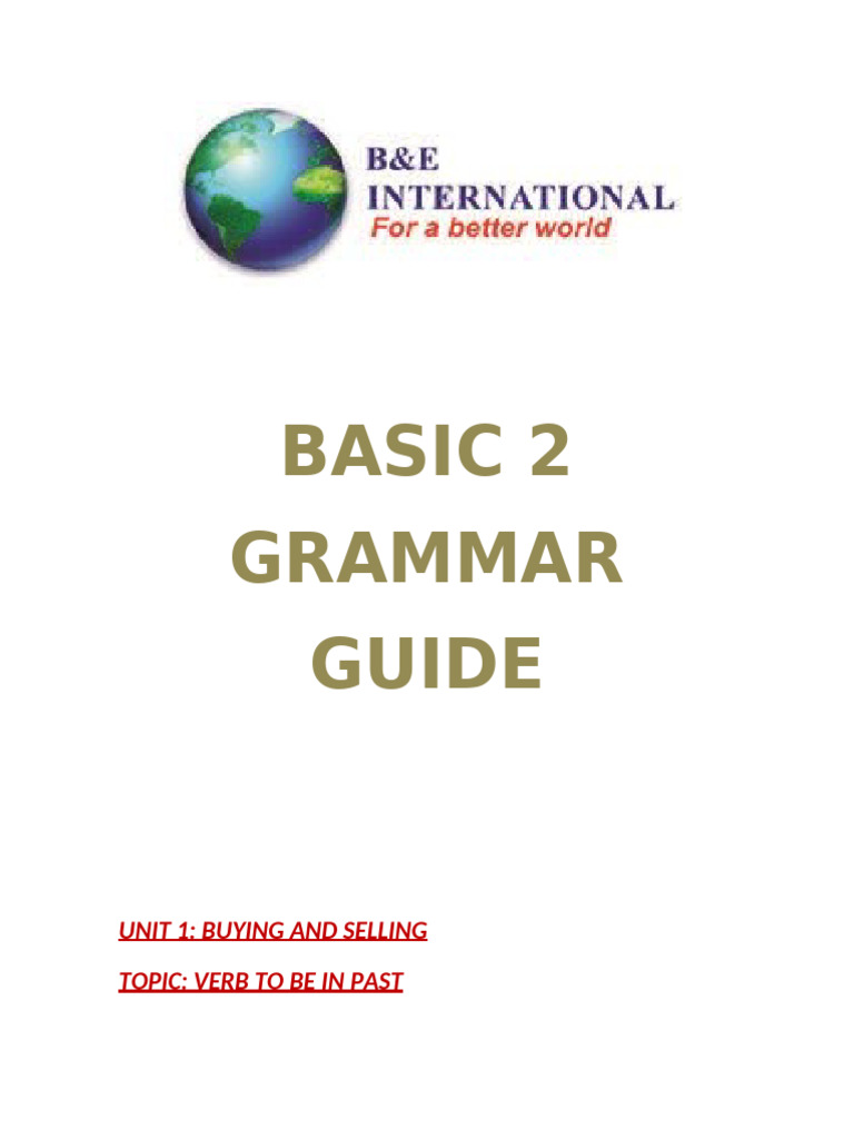 Grammar Guide - Basic 2 | PDF