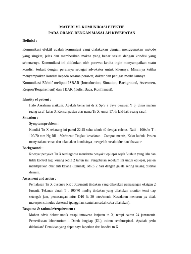 Komunikasi Efektif ODMK | PDF