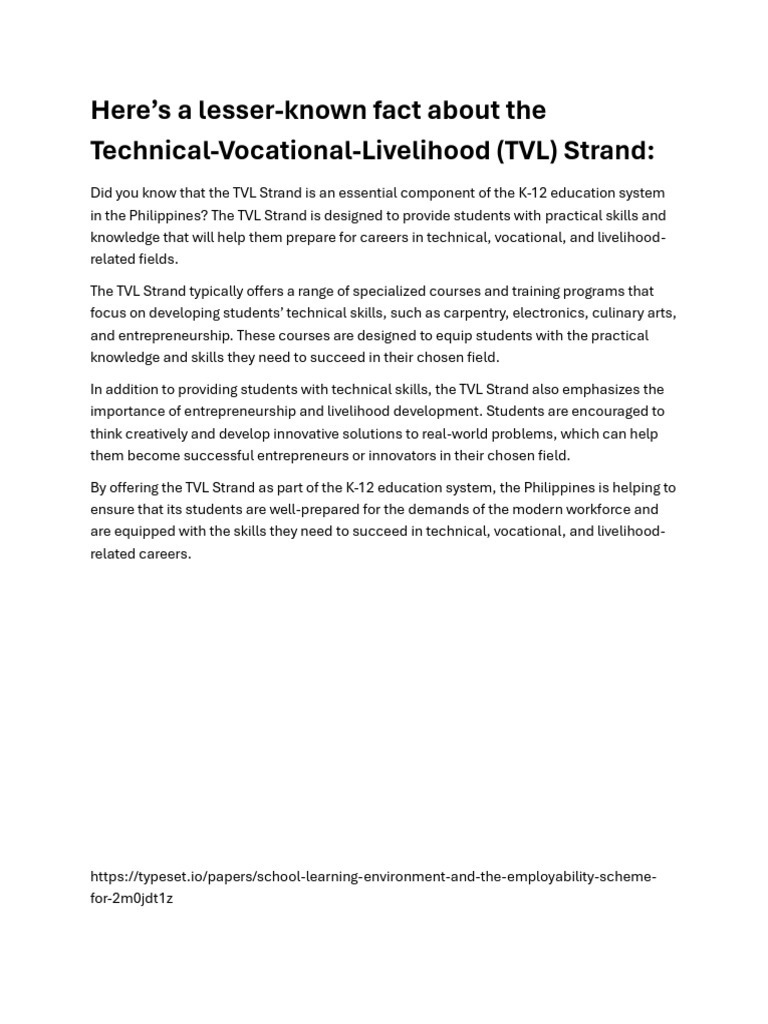 Here's A Lesser-Known Fact About The Technical-Vocational-Livelihood ...