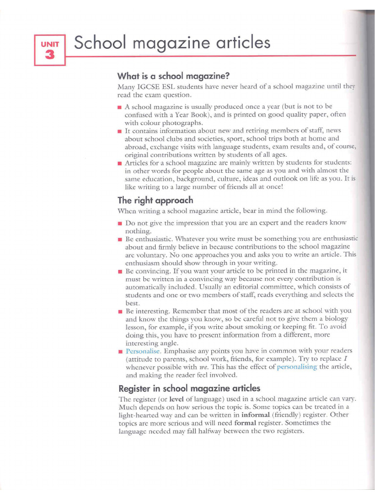 School Magazine Article + Book Review | PDF