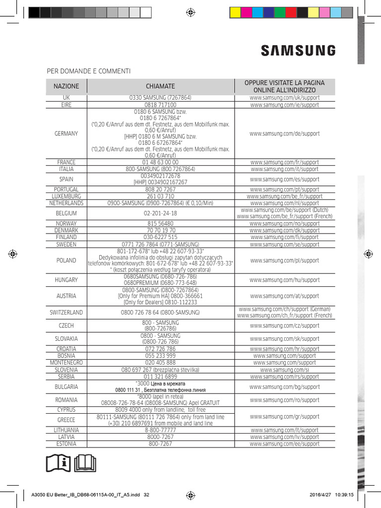 A3050 EU Better IB DB68-06115A-00 IT A5 | PDF