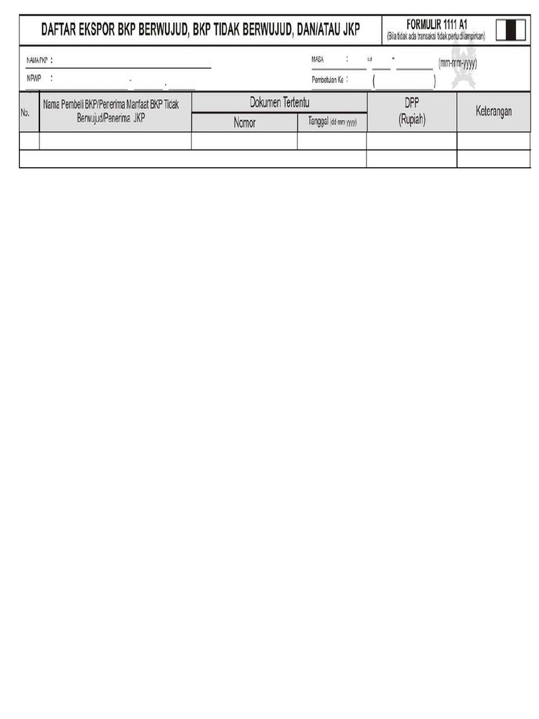 Mei - Formulir 1111 A1 - b3 | PDF