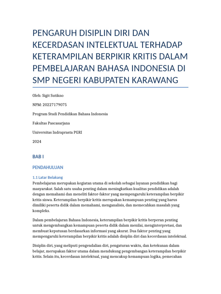 Modified Thesis Self-Discipline and Intelligence | PDF | Languages Of Southeast Asia | Languages
