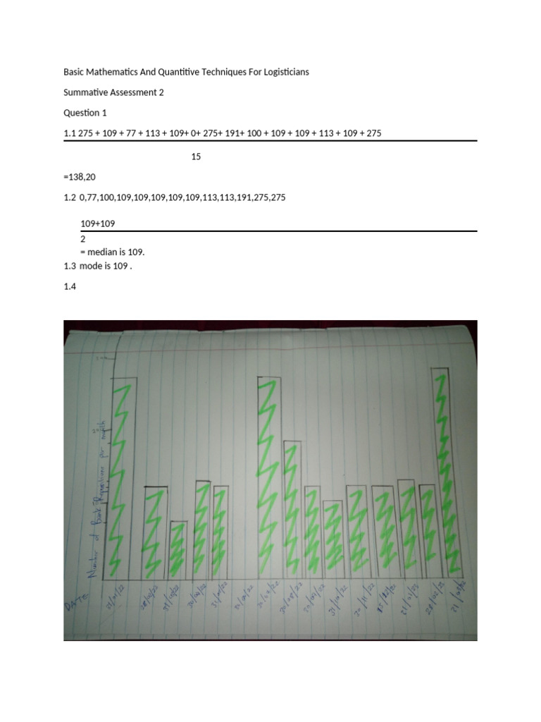 Basic Mathematics and Quantitive Techniques For Logisticians Summative Assessment 2 | PDF