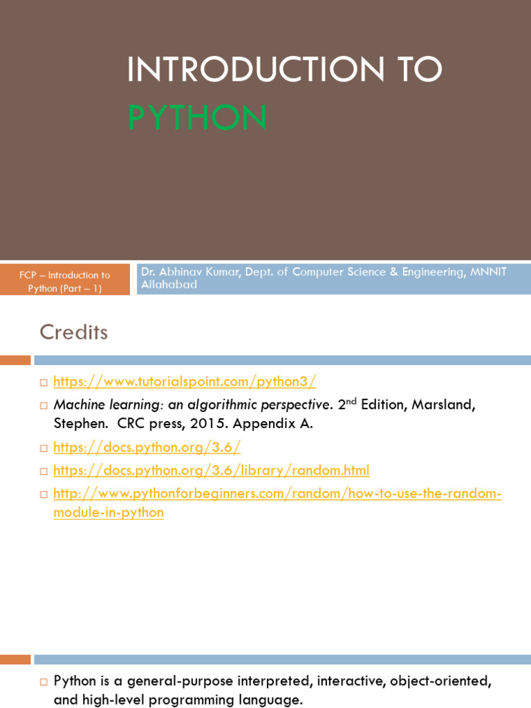 1-INTRODUCTION TO PYTHON | PDF