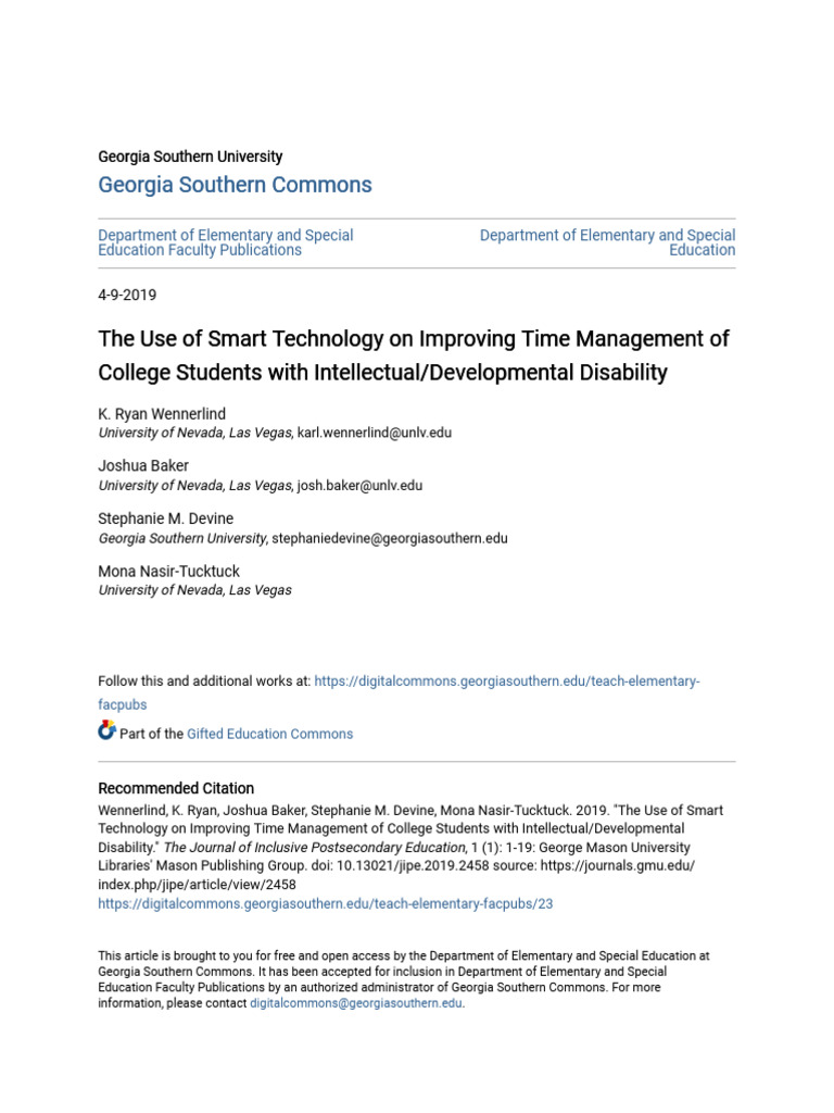 The Use of Smart Technology on Improving Time Management of Colle | PDF