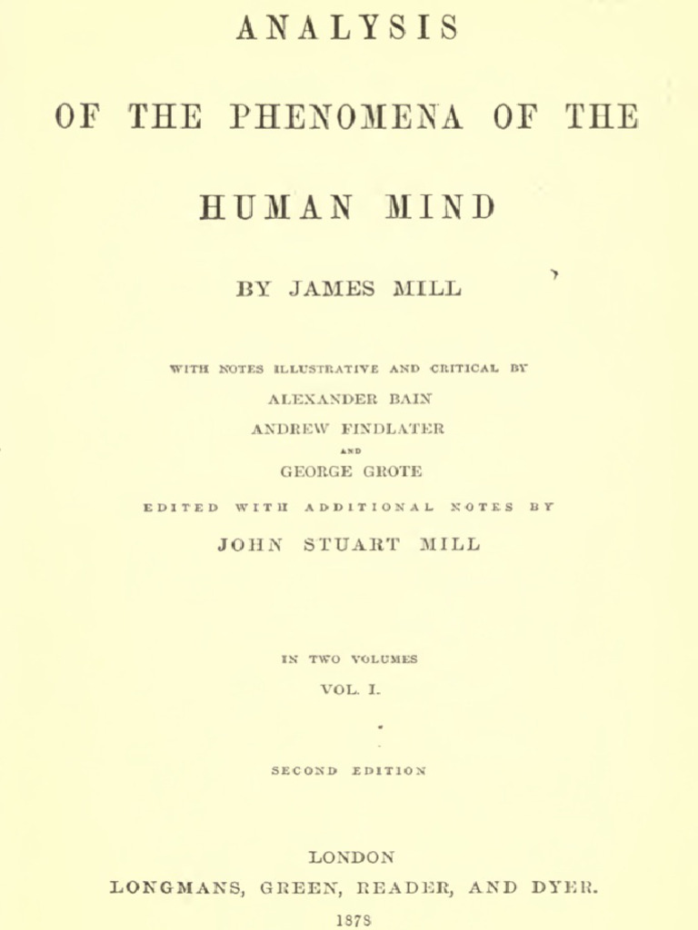 MILL, James - Analysis of The Phenomena of The Human Mind | PDF