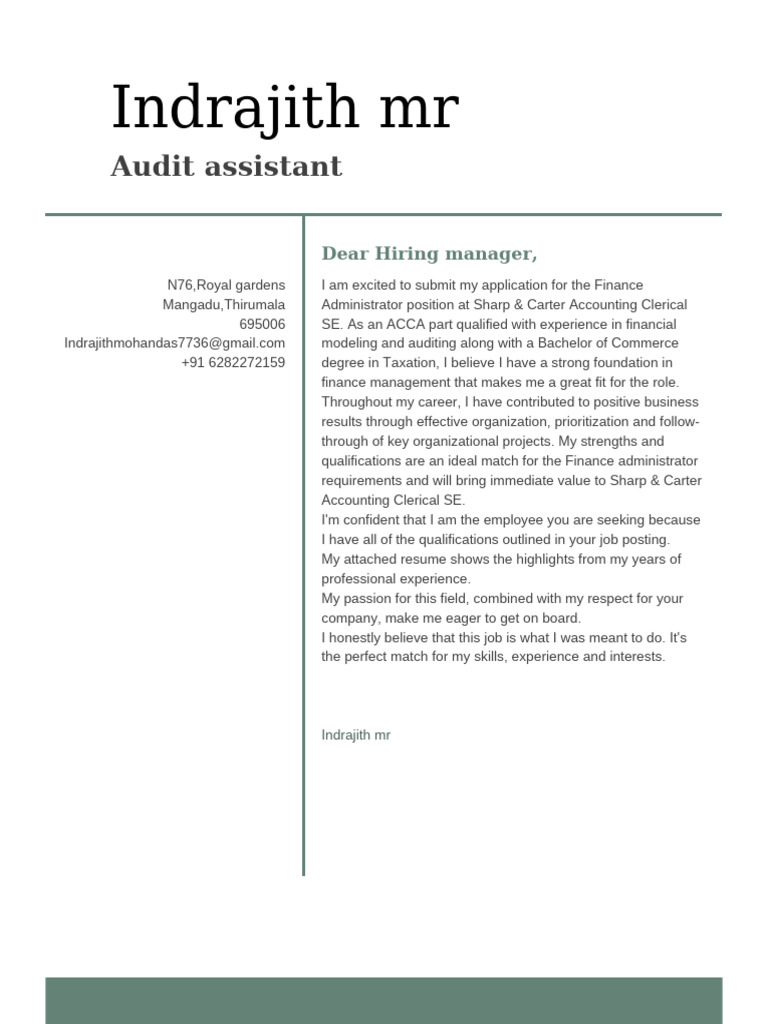 Basic modern cover letter | PDF