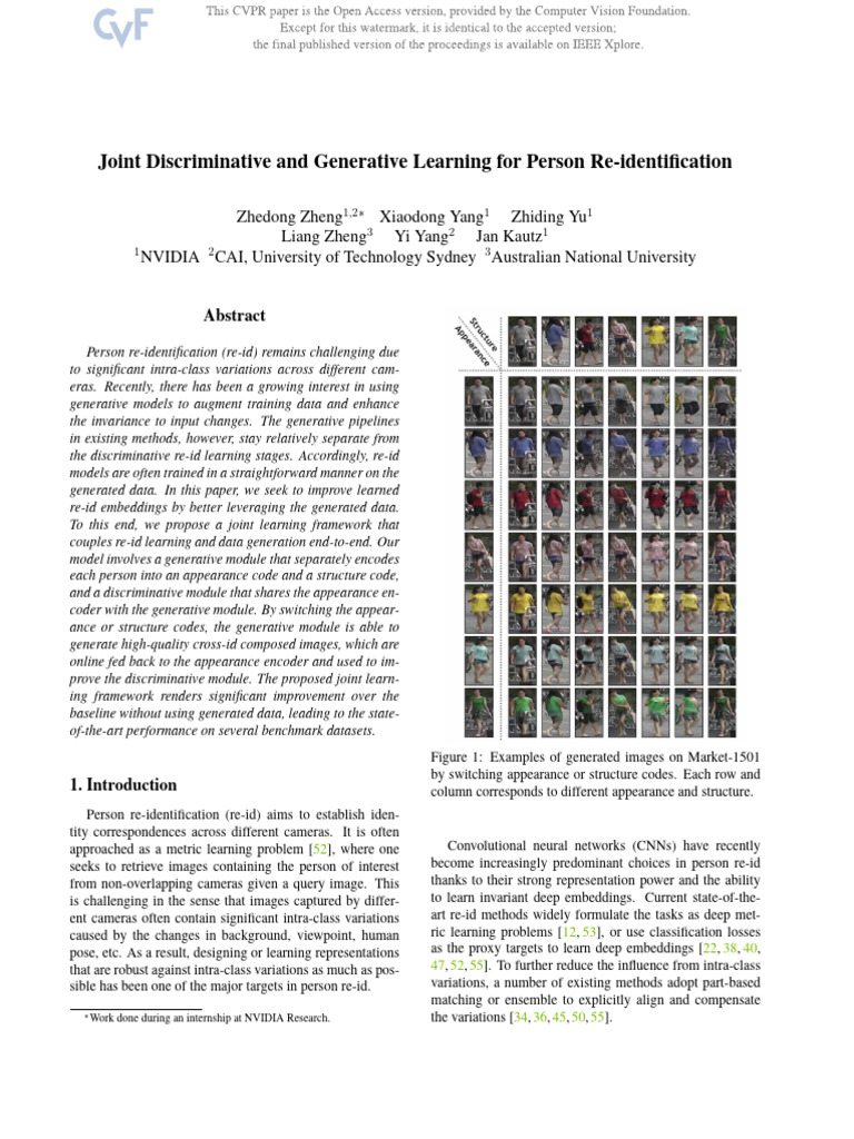 Zheng Joint Discriminative and Generative Learning For Person Re-Identification CVPR 2019 Paper ...