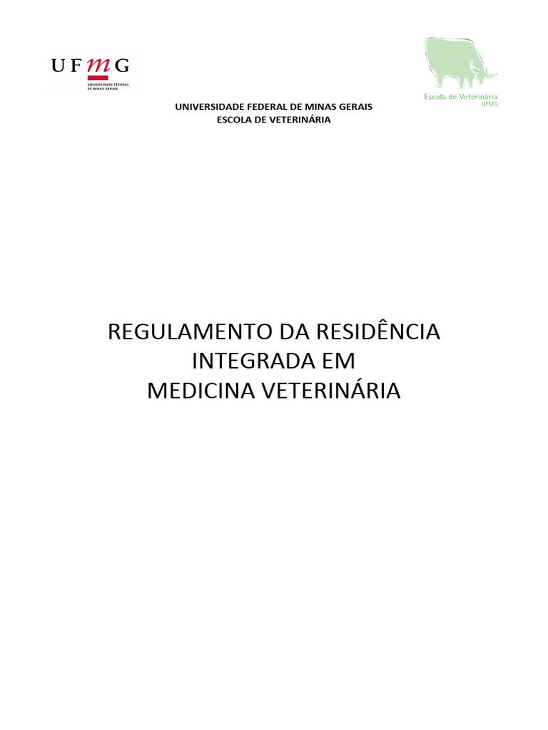 Regulamento Do Programa de Residencia Integrada em Medicina Veterinaria | PDF