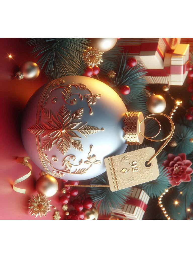 Blue Golden Christmas Ball Template | PDF