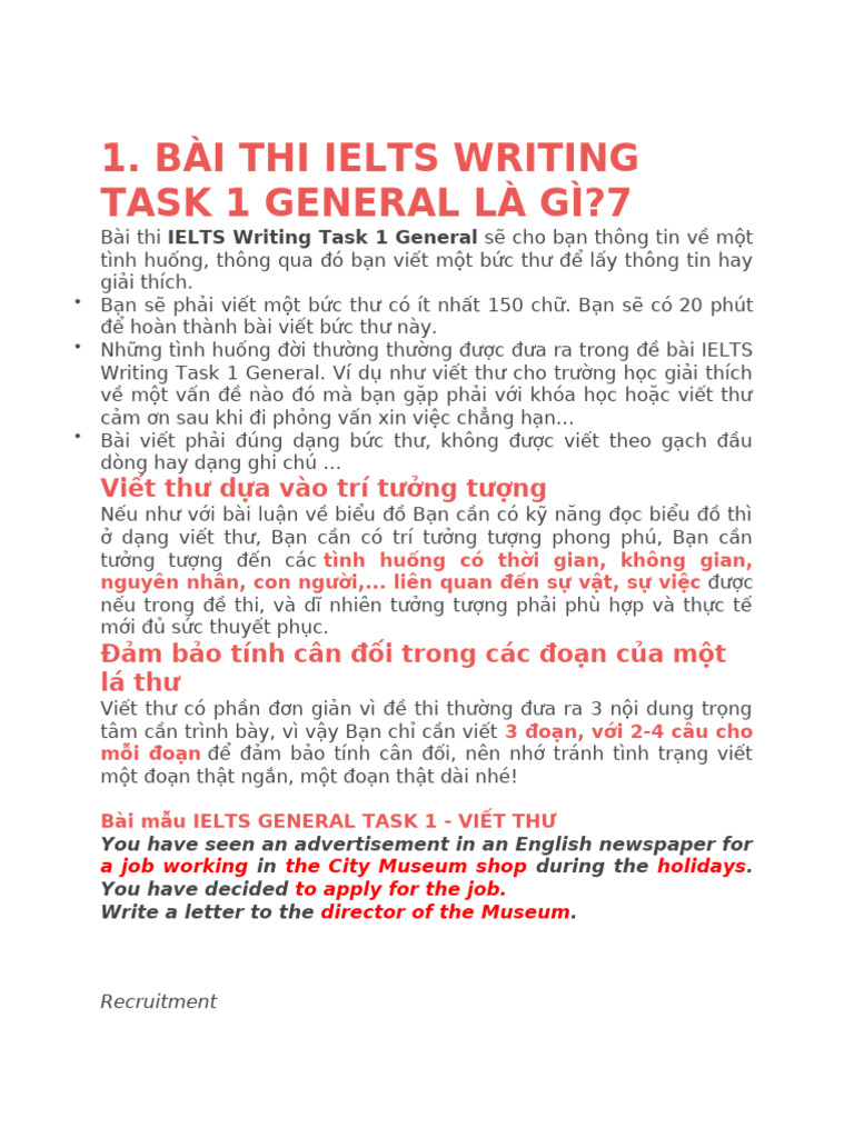 Writing General Task 1 | PDF
