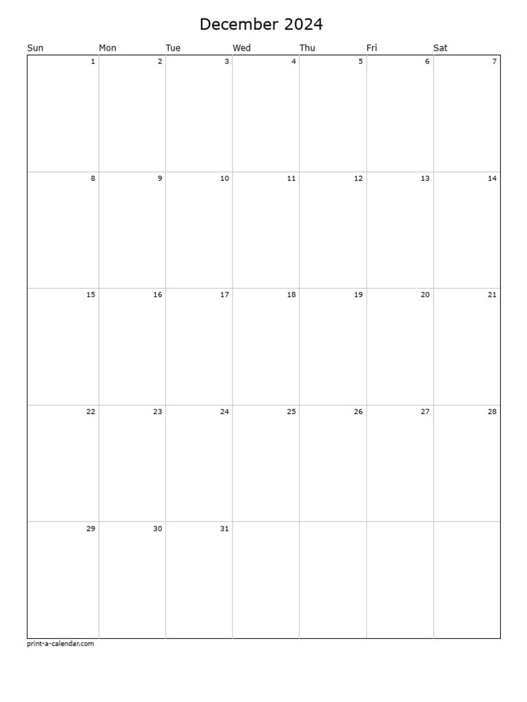 December 2024 Printable Calendar | PDF