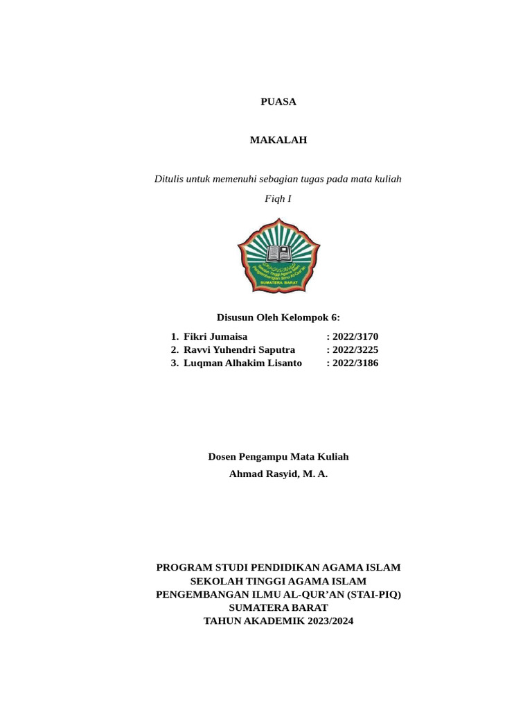 Makalah Fiqh Kel. 6 | PDF
