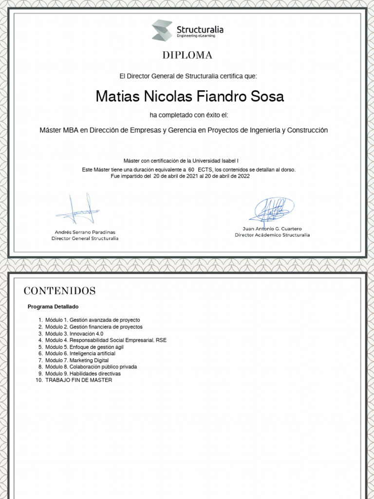Máster MBA en Dirección de Empresas y Gerencia en Proyectos de ...