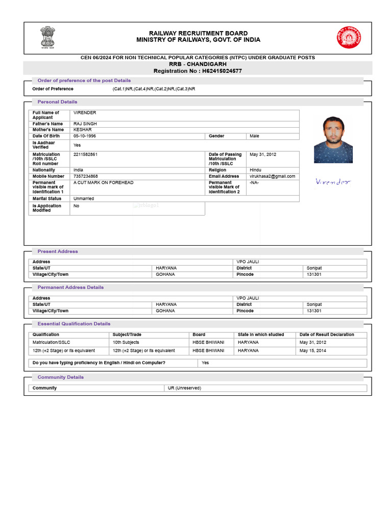 WWW Rrbapply Gov in | PDF