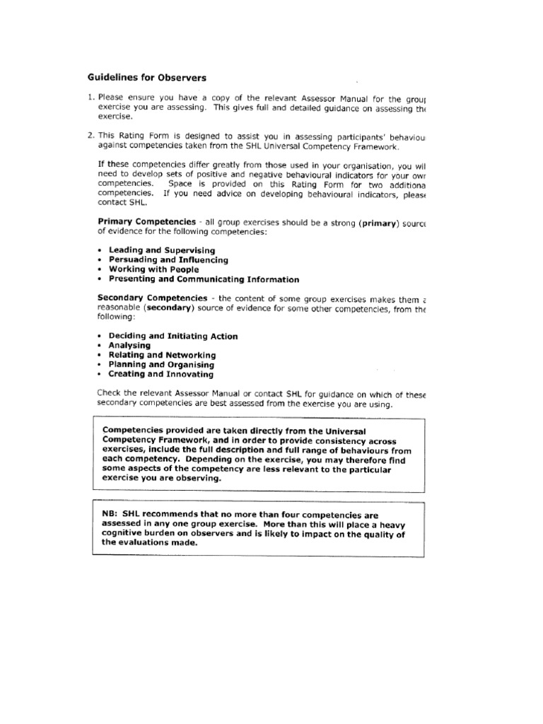 Assessment Center Sample | PDF