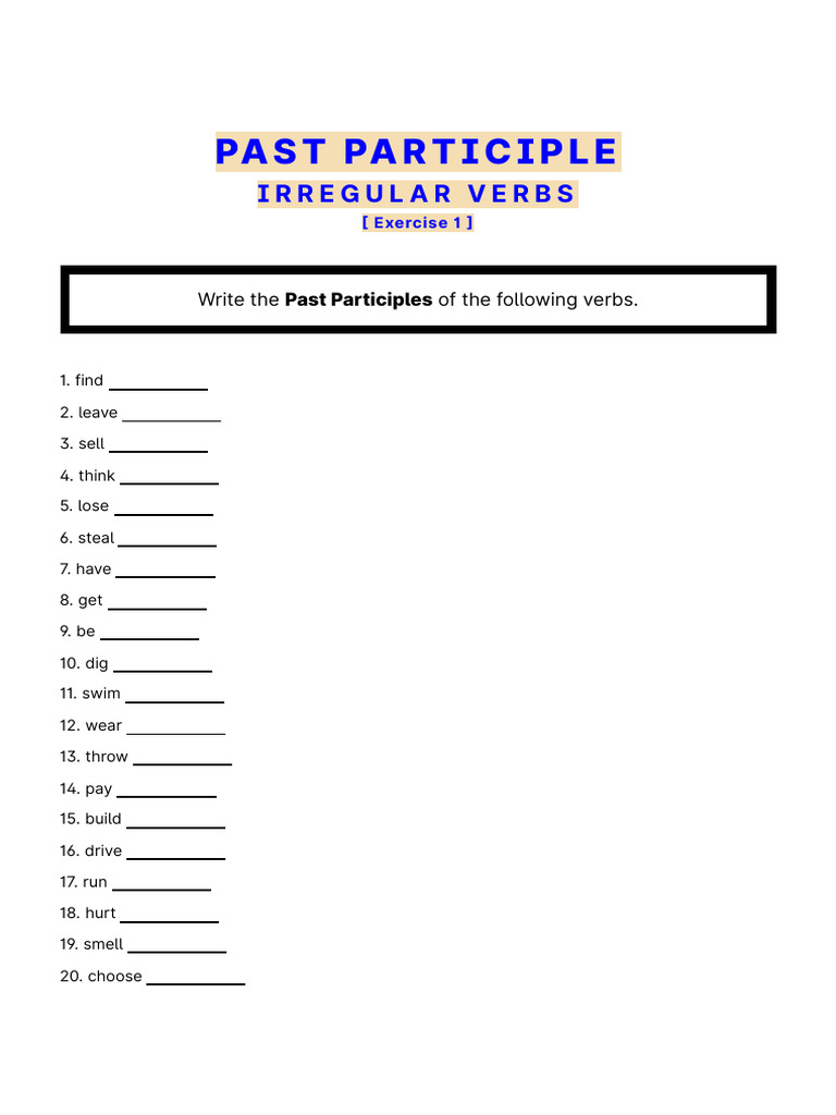 past-participle-of-irregular-verbs-exercise-1 | PDF