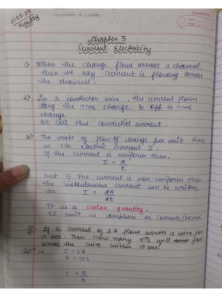 Current Electricity Notes | PDF