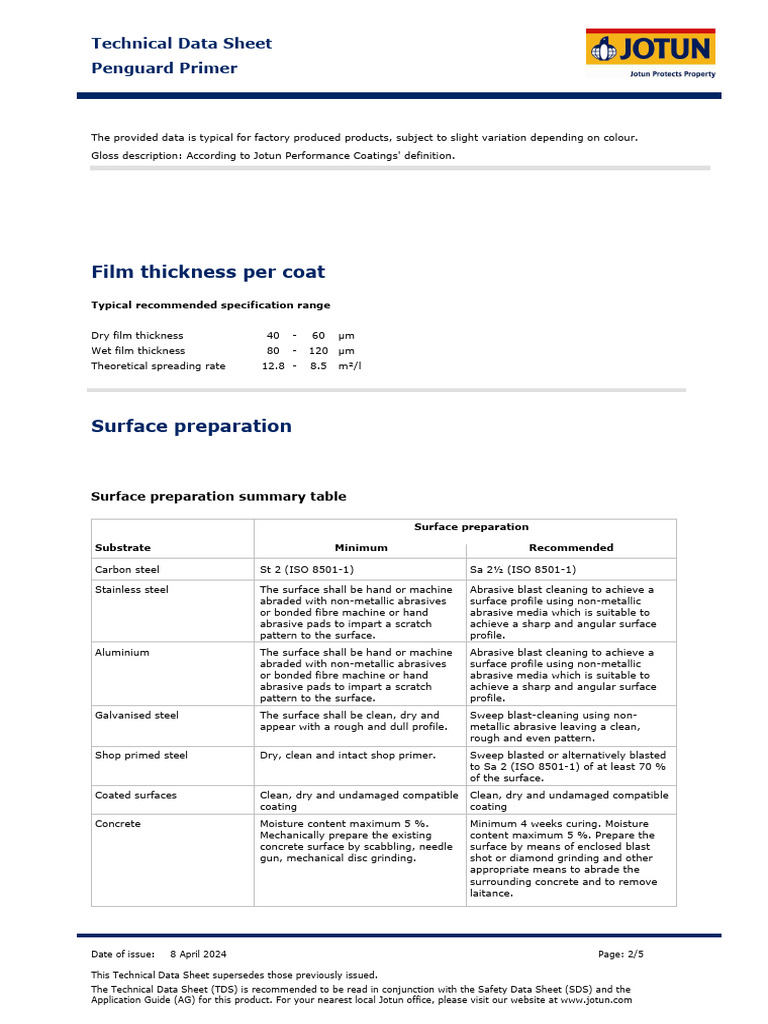 Penguard Primer TDS - Part2 | PDF