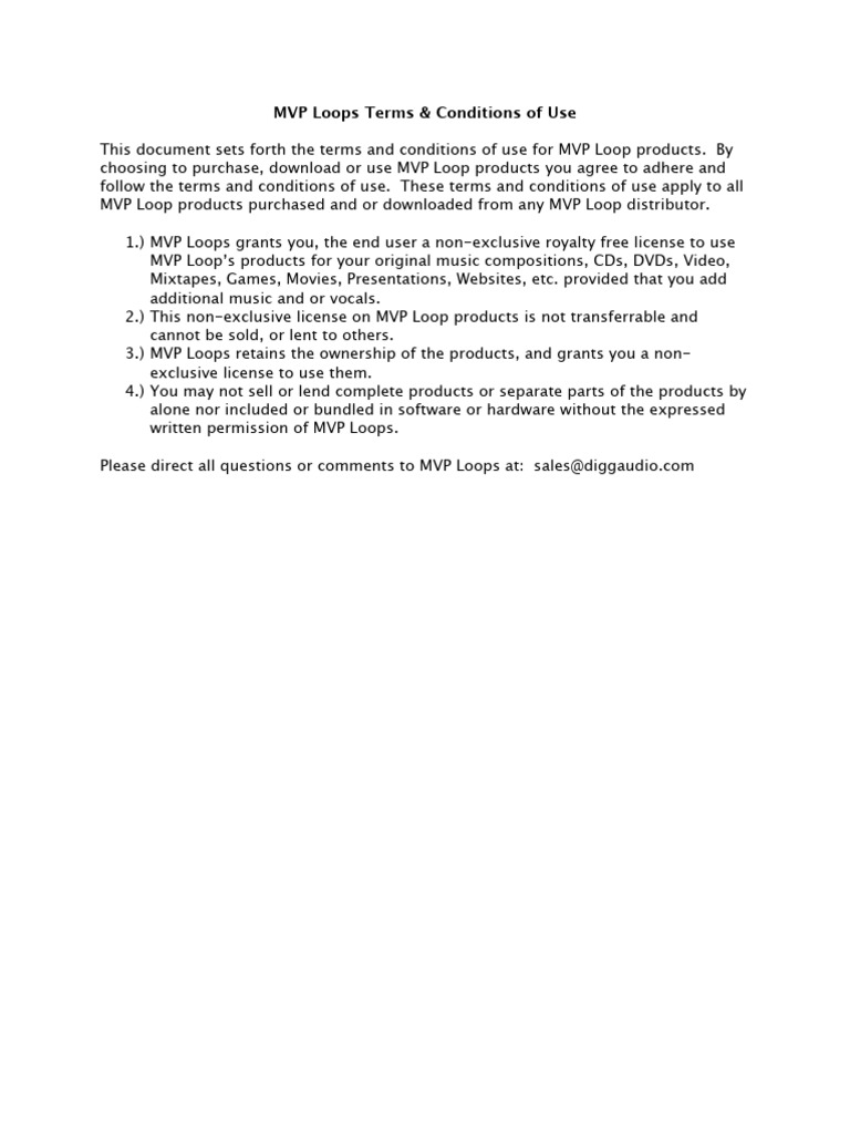 MVP Loops Terms & Conditions | PDF