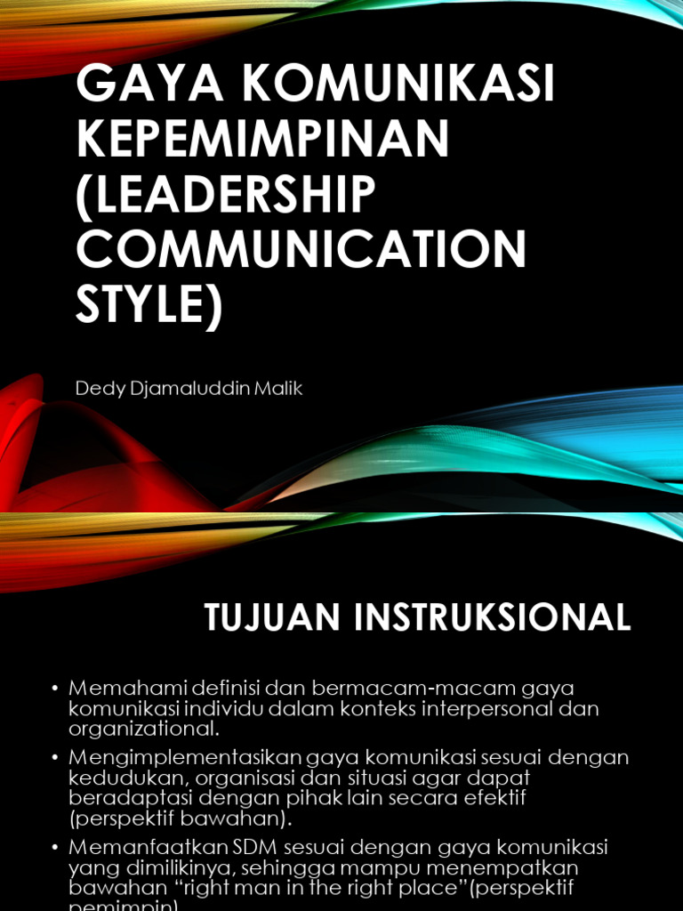 Gaya Komunikasi (Communication Style) | PDF | Pengembangan Diri | Karier & Perkembangan