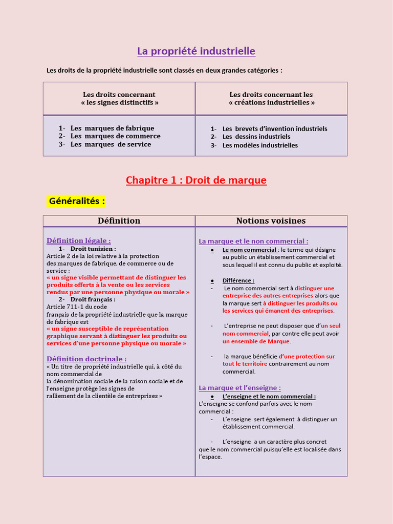 Résumé Propriété Industrielle 1 | PDF