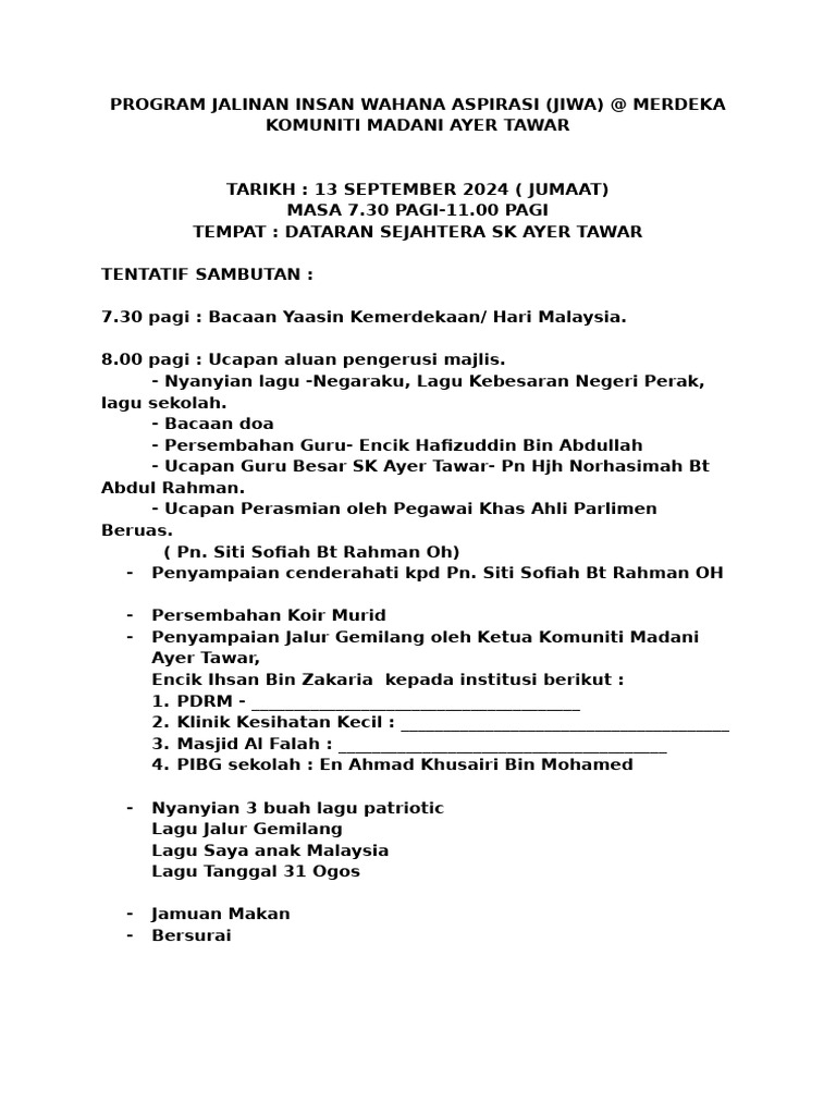 Program Jalinan Insan Wahana Aspirasi | PDF