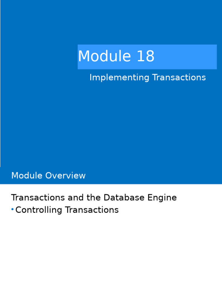Implementing Transactions | PDF