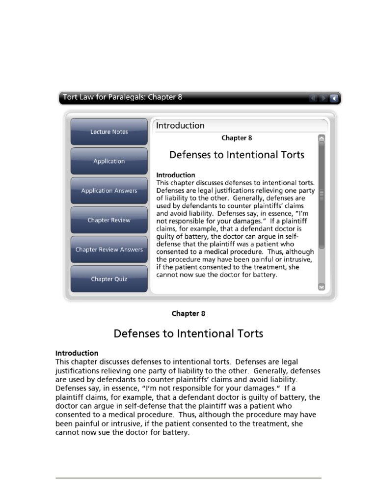 Torts Chapter 8 | PDF