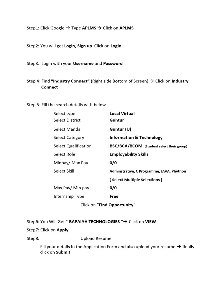 LMS Internship Process | PDF