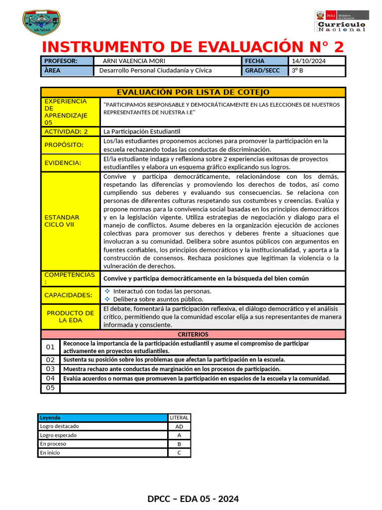 3º DPCC - LC Act.2 Eda 05 - Sem 02 | PDF