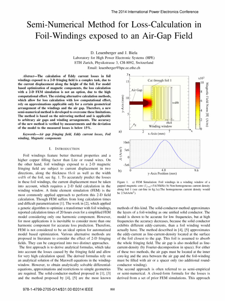 Leuenberger2014 - Semi-Numerical Method For Loss-Calculation in Foil ...