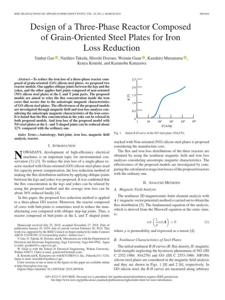 Gao2019 - Design of A Three-Phase Reactor Composed of Grain-Oriented ...