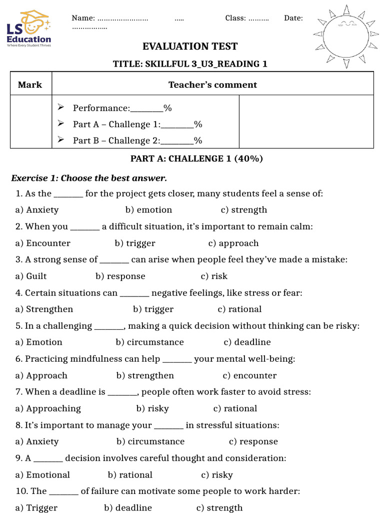 Skillful 3_U3_Minitest Reading 2 | PDF
