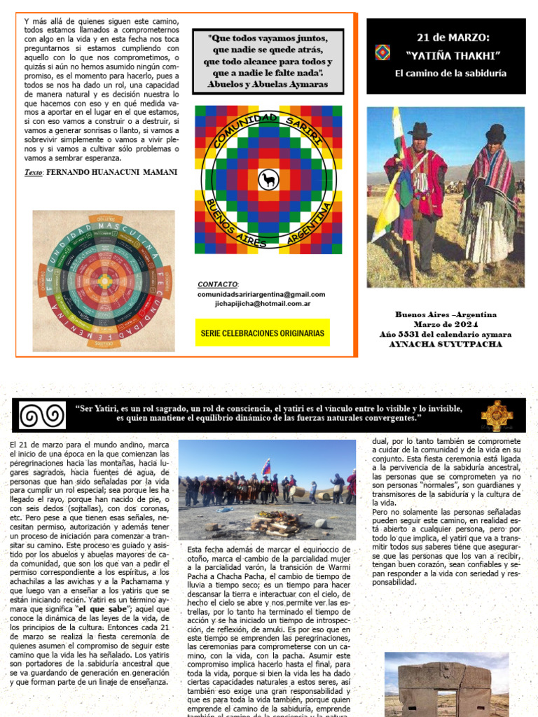 Triptico Yatiña Thakhi | PDF